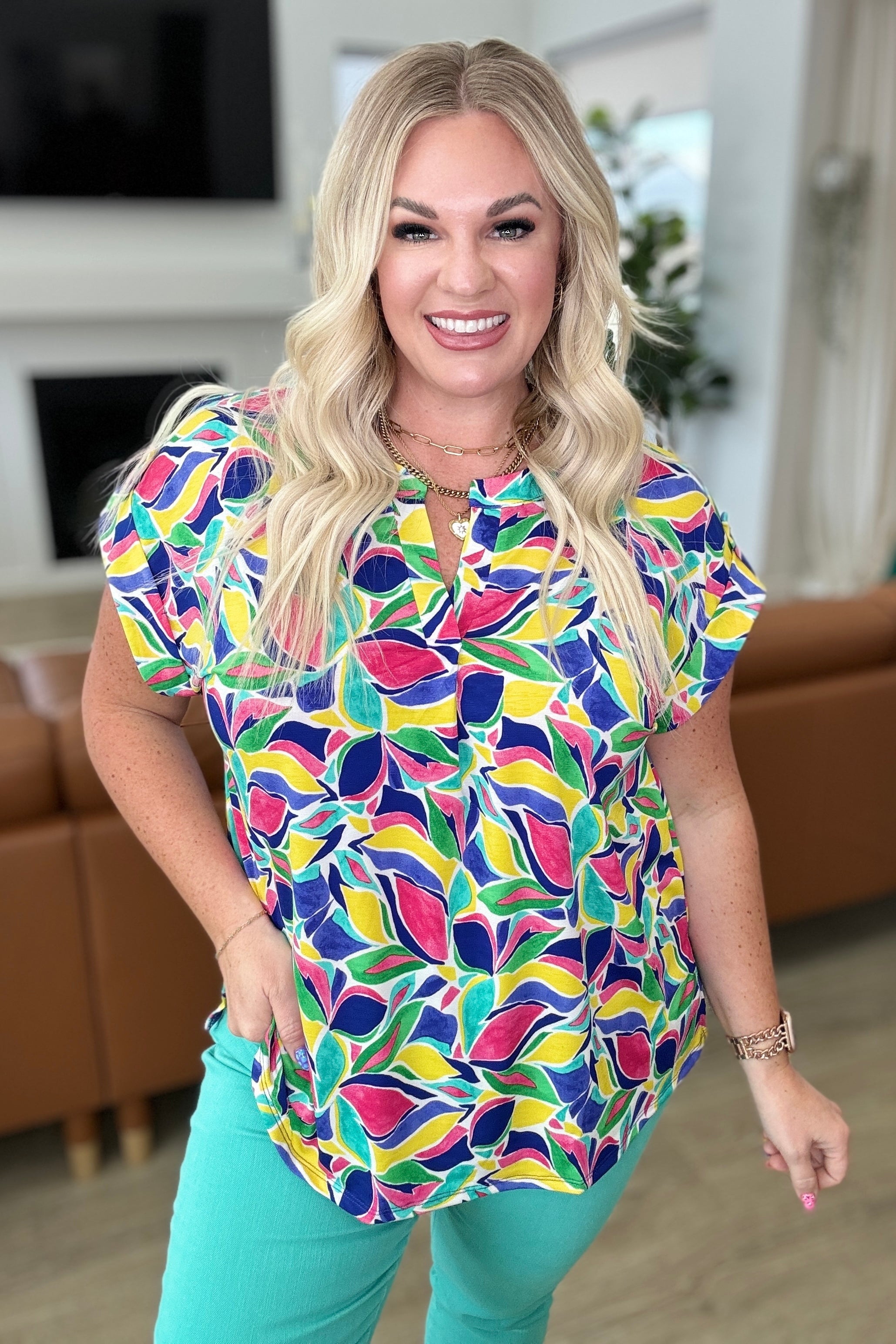 Lizzy Cap Sleeve in Royal and Magenta Mod Floral – Orchard Way