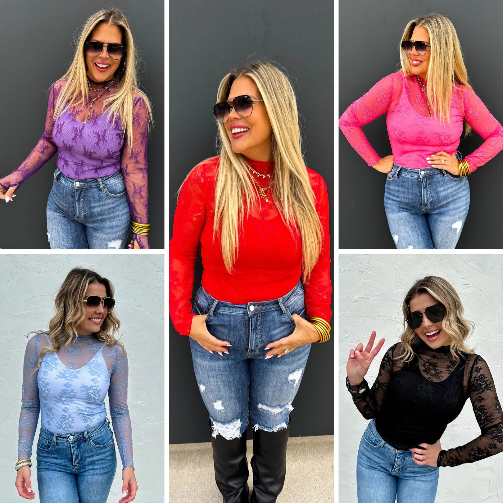 PREORDER: Valentine Roxy Lace Top in Five Colors – Orchard Way