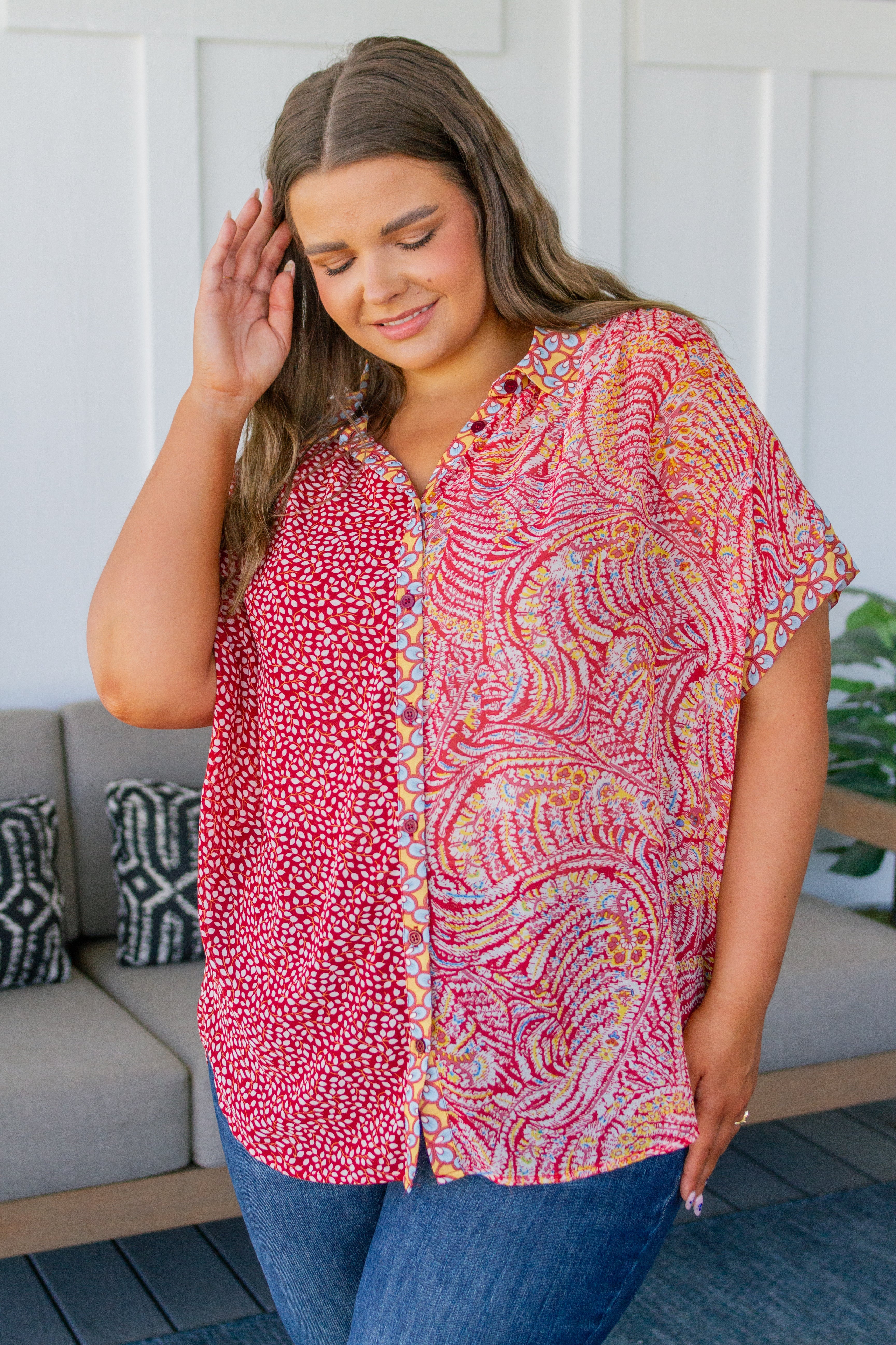 No Competition Mixed Print Button Down – Orchard Way