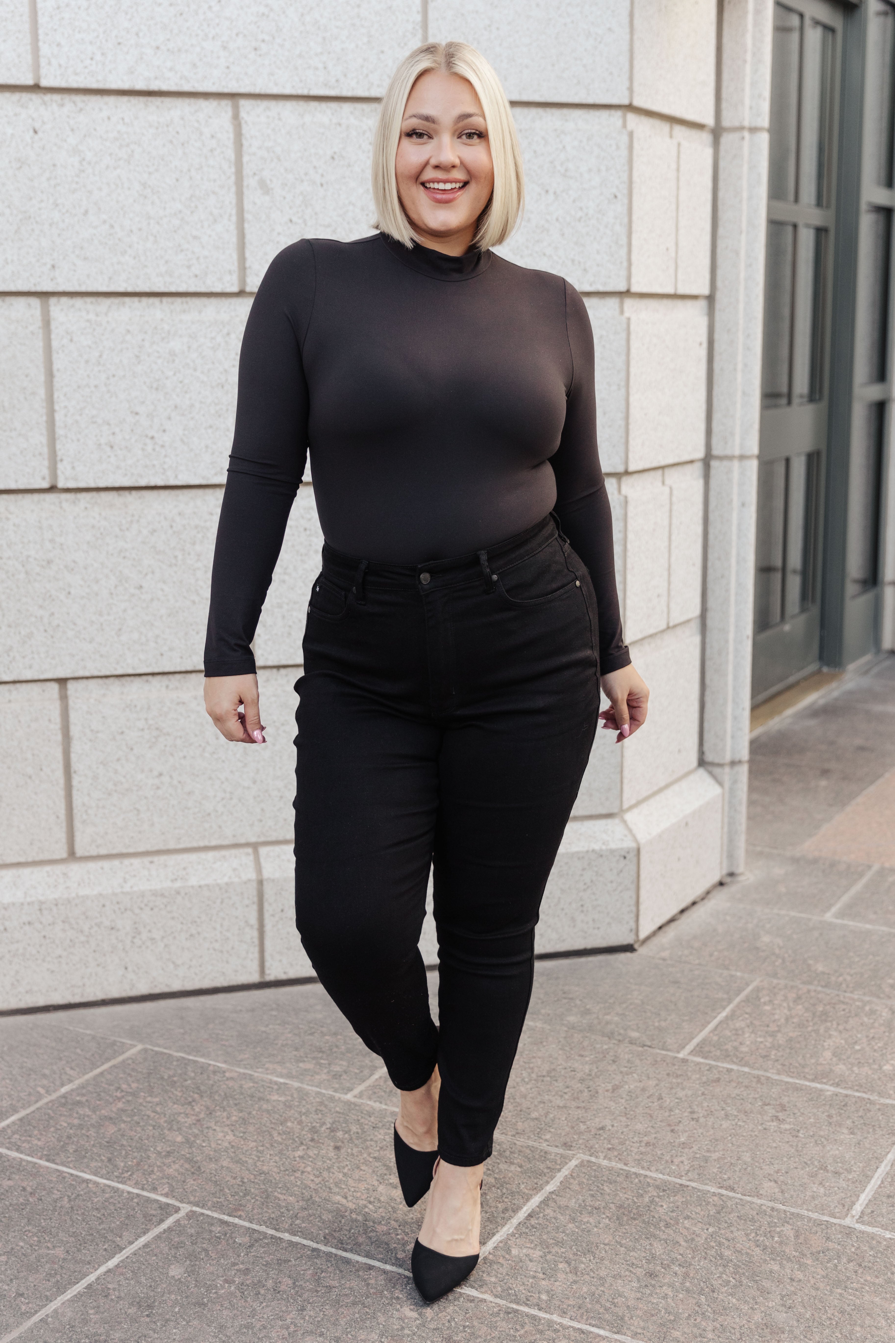 Simple Situation Mock Neck Bodysuit – Orchard Way